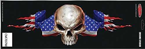 Large Us Flag Skull Auto Sticker - Epic Vision LLC
